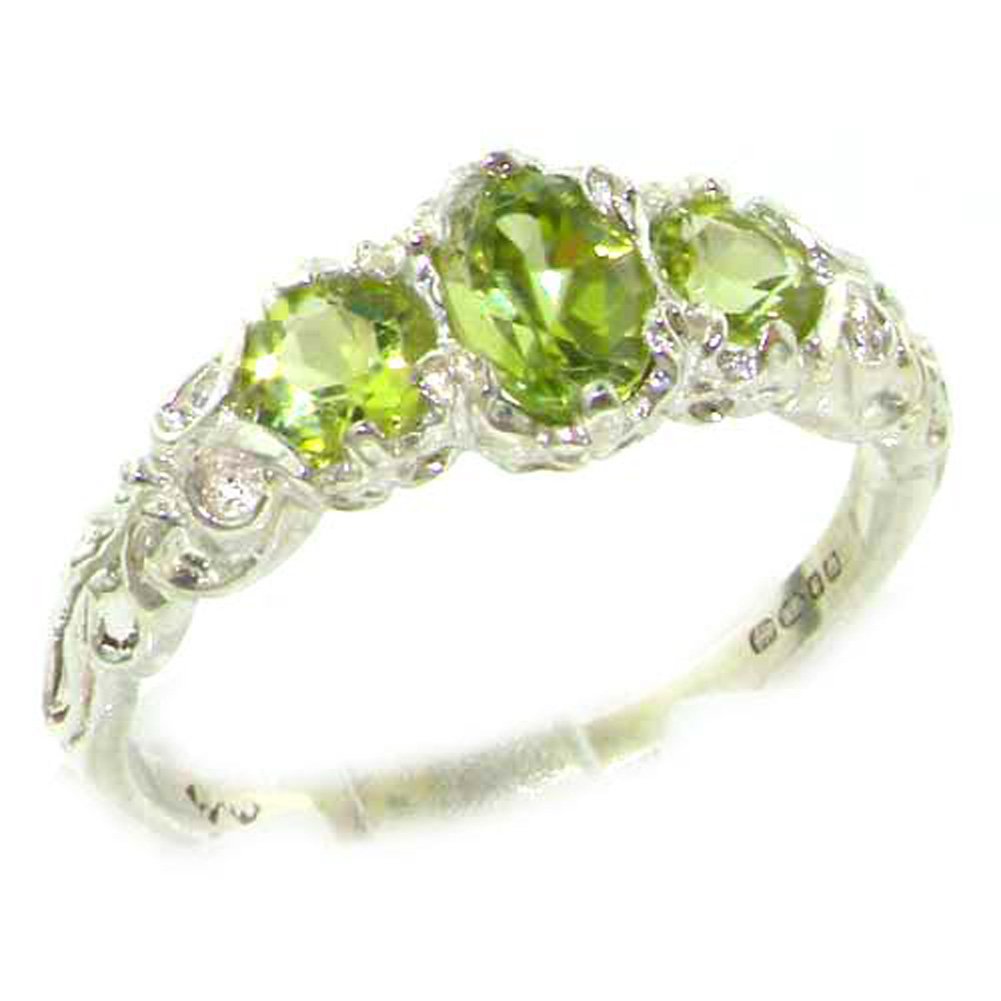 LetsBuyGold 925 Sterling Silver Natural Peridot Womens Promise Ring - Size 6.5