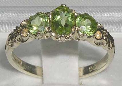 LetsBuyGold 925 Sterling Silver Natural Peridot Womens Promise Ring - Size 6.5