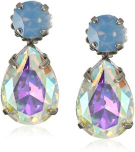 sorrelli teardrop accent earrings, antique silver-tone finish, rainbow quartz