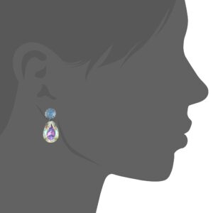 Sorrelli Teardrop Accent Earrings, Antique Silver-Tone Finish, Rainbow Quartz