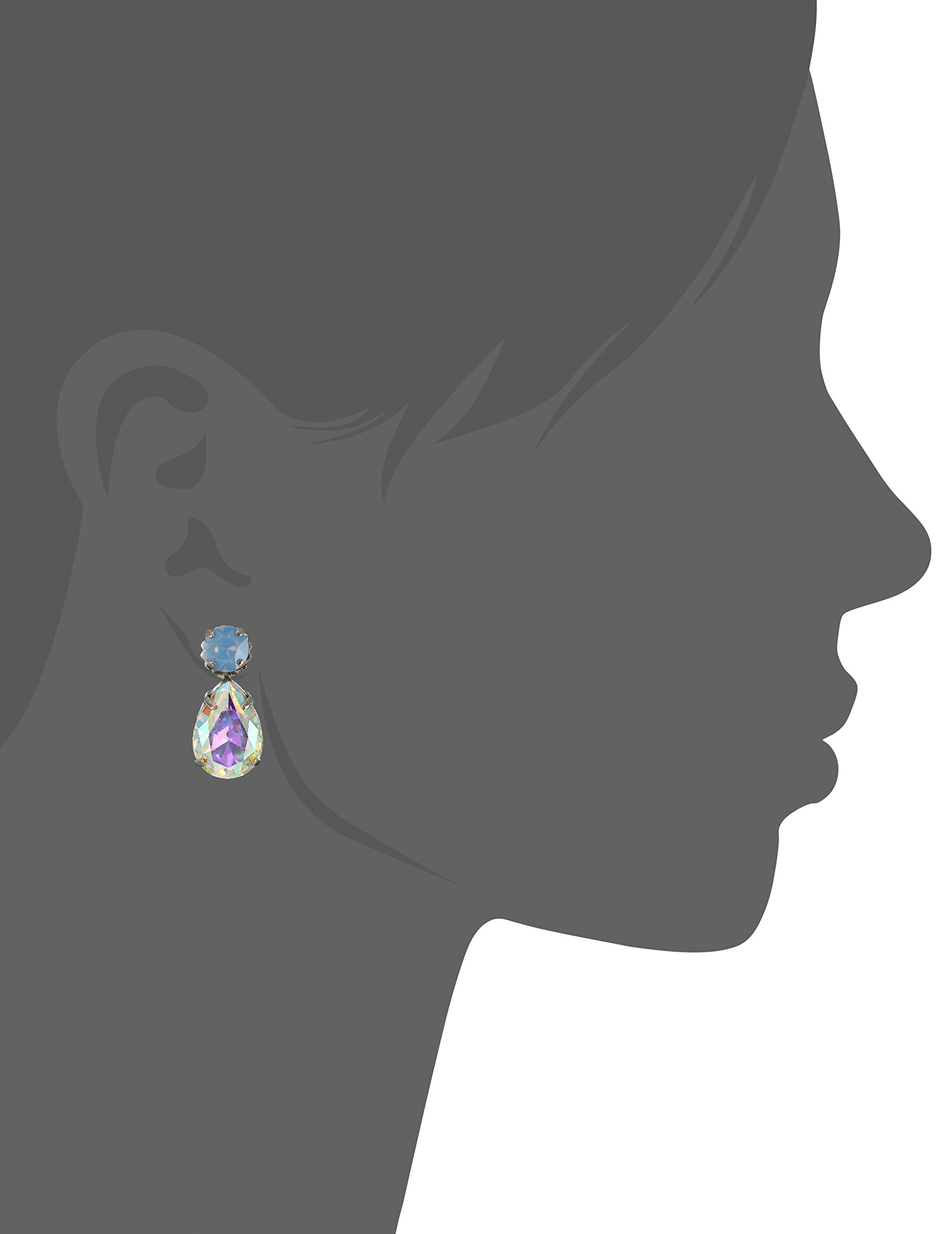 Sorrelli Teardrop Accent Earrings, Antique Silver-Tone Finish, Rainbow Quartz