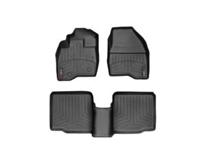 weathertech custom fit floorliners for ford explorer - 1st & 2nd row (447041-443592), black