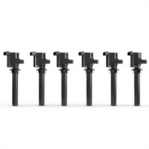 ignition coil pack set of 6 - compatible with ford, mazda, mercury 3.0l v6 models - replaces 18lz-12029-ab, 18lz-12029-aa, 2m2z-12029-ac, dg500, dg513 - fits 01, 02, 2003, 2004, 2005 escape, taurus