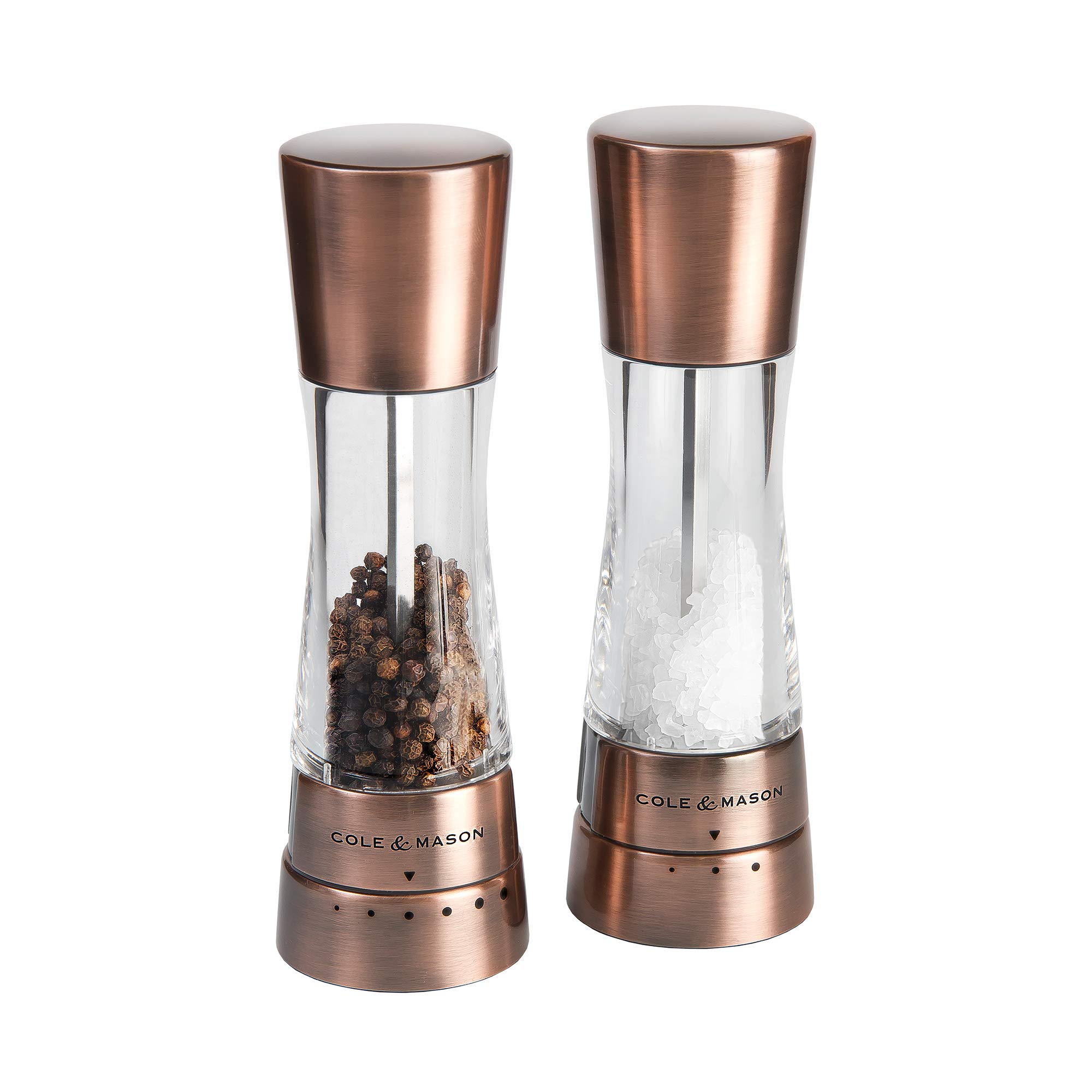 Cole & Mason Gourmet Precision Derwent Salt and Pepper Mill Gift Set, Stainless Steel, Copper, 190 mm