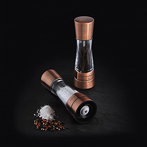 Cole & Mason Gourmet Precision Derwent Salt and Pepper Mill Gift Set, Stainless Steel, Copper, 190 mm