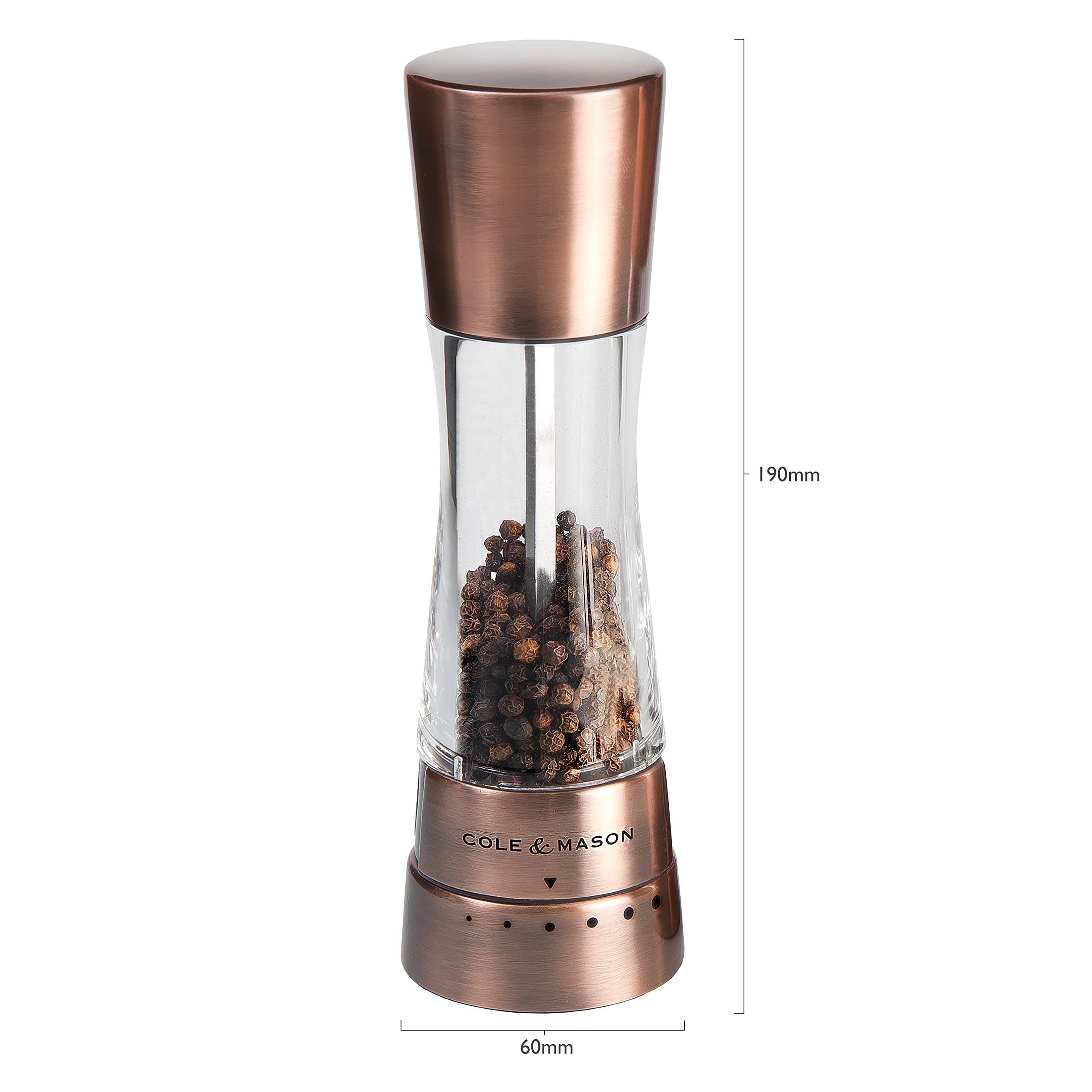 Cole & Mason Gourmet Precision Derwent Salt and Pepper Mill Gift Set, Stainless Steel, Copper, 190 mm