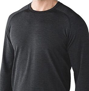 lululemon mens metal vent tech long sleeve shirt (deep coal black, l)