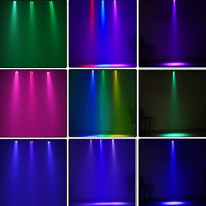 XKCL LED Stage Strobe Light, 12 LED RGBW Par Spotlight, Sound Control DMX Control, for DJ Christmas Party Performance Club discotheque (Black,WithRemote)