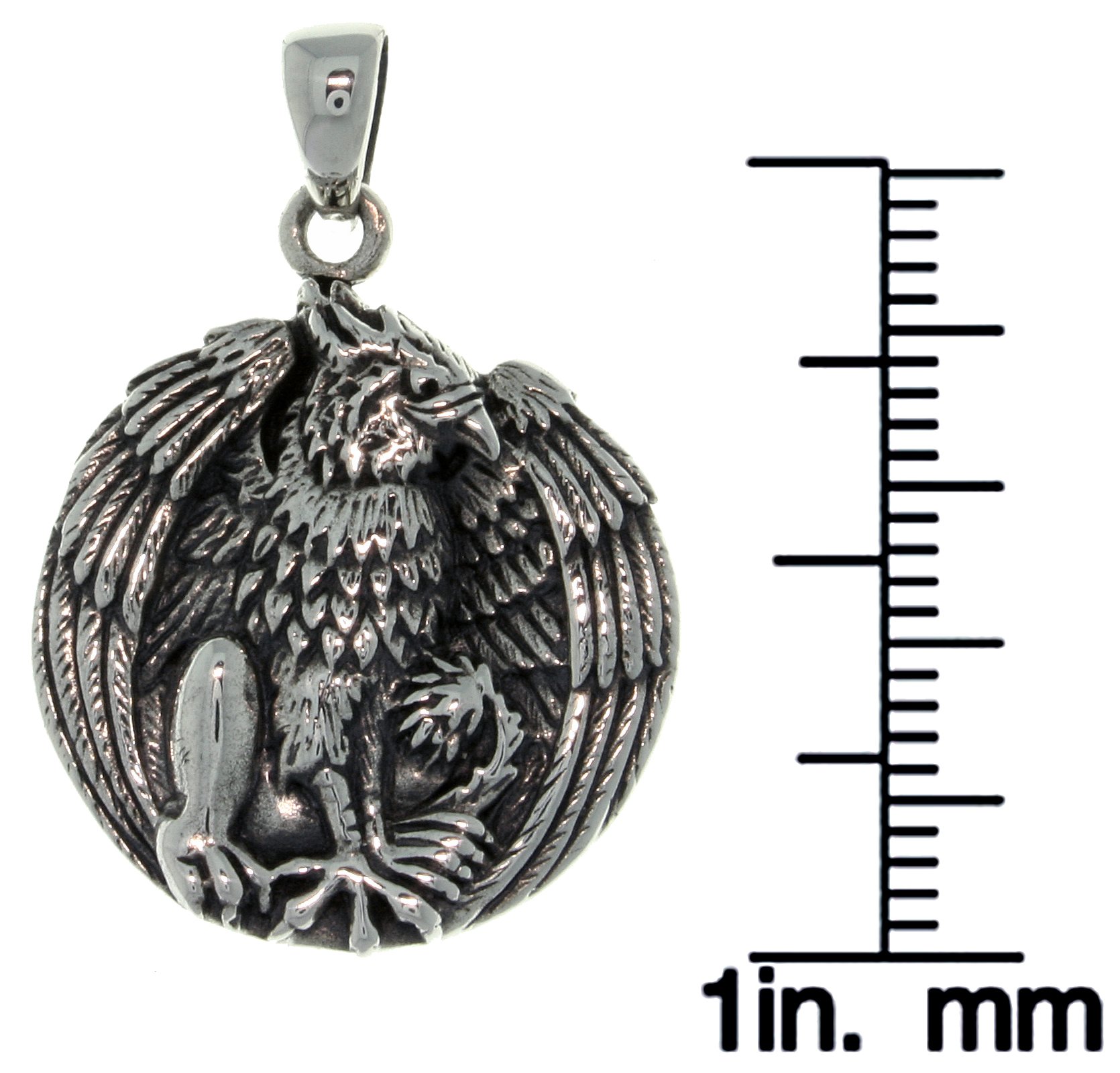 Jewelry Trends Sterling Silver Gryphon Griffin Gargoyle Pendant by Artist Jody Bergsma