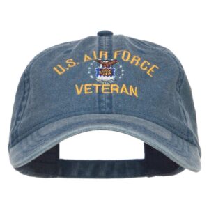 e4hats.com us air force veteran military embroidered washed cap - navy osfm