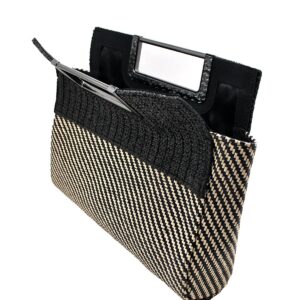 La Regale Chic Summer Shopper - Raffia Self Handle Carry All