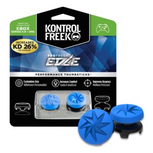 kontrolfreek fps freek edge for xbox one and xbox series x controller | performance thumbsticks | 1 high-rise convex, 1 low-rise convex | blue