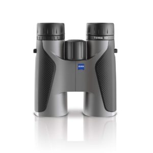 zeiss terra ed binoculars 10x32 waterproof, and fast focusing with coated glass for optimal clarity in all weather conditions for bird watching, hunting, sightseeing, grey