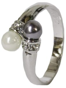 rs covenant women's rhodium plated dress ring black and white pearl crystal 059 (7)