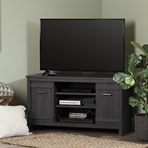 South Shore Exhibit Corner TV Stand with Sliding Doors for TVs up to 42", Gray Oak