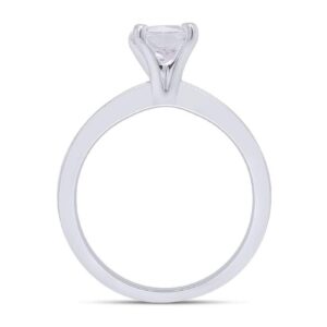 Jewel Zone US Cushion Cut White Cubic Zirconia Anniversary Solitaire Ring in 14k White Gold Over Sterling Silver (0.75 Carat)