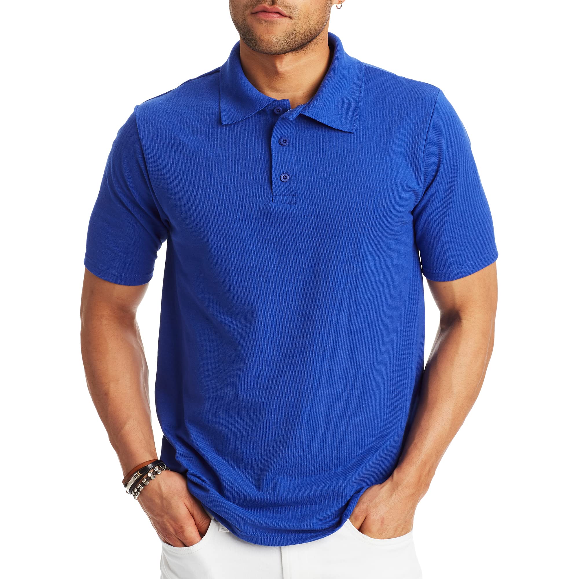 Hanes Men's Short Sleeve X-Temp W/ FreshIQ Polo, Deep Royal, 3X-Large