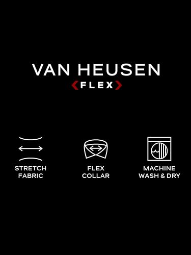 Van Heusen mens Slim Fit Flex Collar Stretch Solid Dress Shirt, White, 16.5 Neck 34 -35 Sleeve US