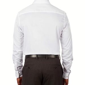 Van Heusen mens Slim Fit Flex Collar Stretch Solid Dress Shirt, White, 16.5 Neck 34 -35 Sleeve US