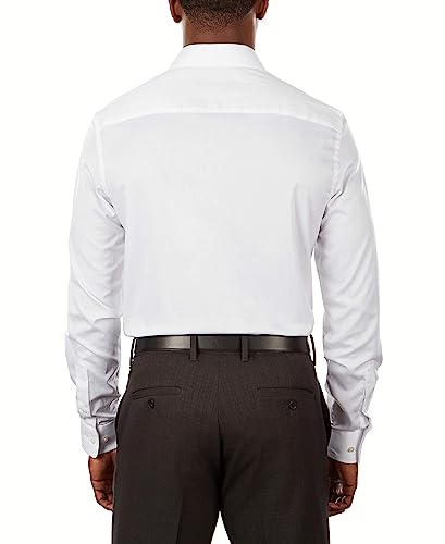 Van Heusen mens Slim Fit Flex Collar Stretch Solid Dress Shirt, White, 16.5 Neck 34 -35 Sleeve US