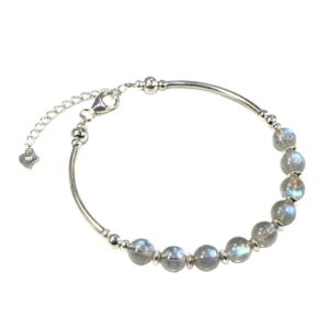 jan&dee manual original labradorite gray moonstone crystal bracelet