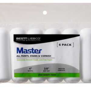 Bestt Liebco White Foam Mini Rollers 4" x 3/8" White Foam 6-PK