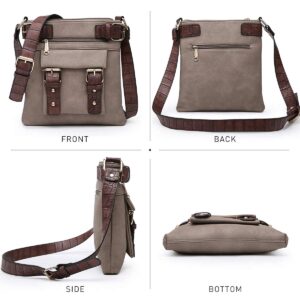 Dasein Top Belted Crossbody Bags for Women Soft Leather Messenger Bag Shoulder Bag Travel Purse