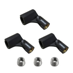 audio 2000s amc4141 soft microphone clip holder with adapter (3 pack)