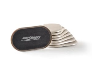 super sliders 3 1/2" x 6" oval reusable furniture sliders for carpet - effortless moving and surface protection, beige (8 pack)