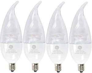 ge c11 e12 (candelabra) led bulb soft white 60 watt equivalence 2 pk4