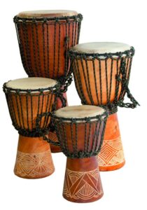 djembe beginner carved, 16" tall, 7.5-8.5" head