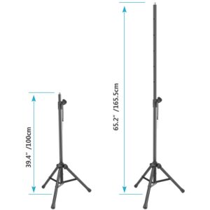 Neewer NW002-1 Wind Screen Bracket Stand with Aluminum Tube, Non-slip Feet, Adjustable Height, 65.2 inches/165.5 centimeters Stand Suitable for Supporting Acoustic Isolation Shield in Studio (Black)