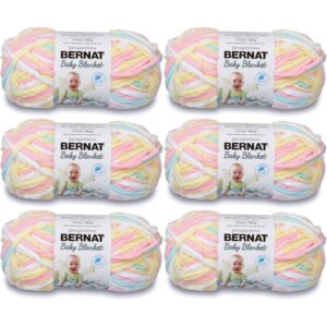 bernat baby blanket yarn, 3.5oz, 6-pack (pitter patter)