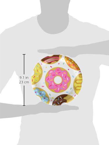 Creative Converting Donut 9 Inch Lunch Dinner Plates, 9", Multicolor