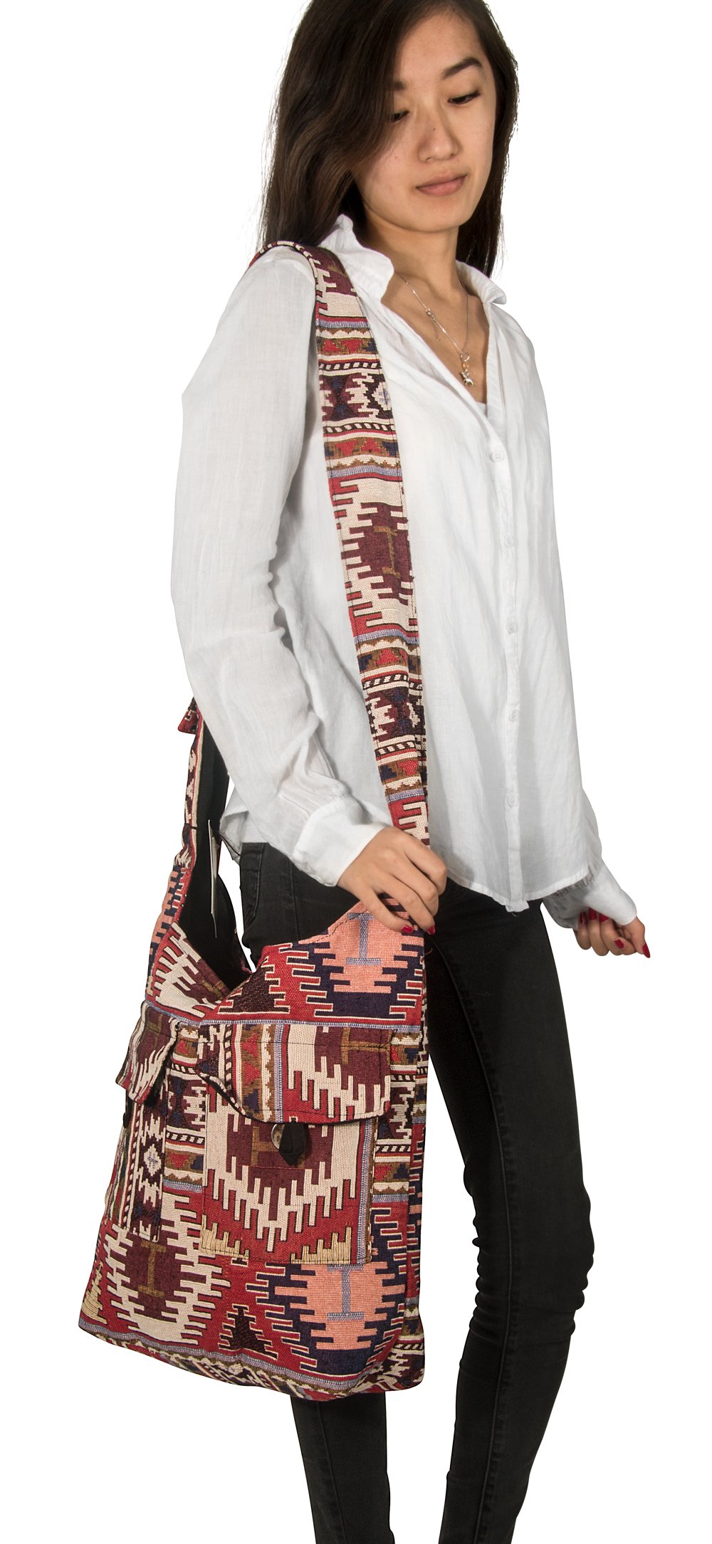 Tribe Azure Hobo Oversize Shoulder Bag Messenger Crossbody Aztec Purse Travel Shopping Beach Market Casual