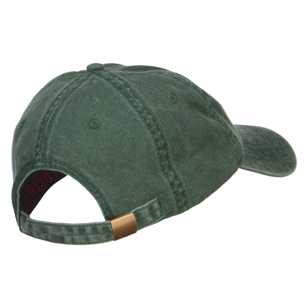 Irish Four Leaf Clover Embroidered Washed Cap - Dk Green OSFM