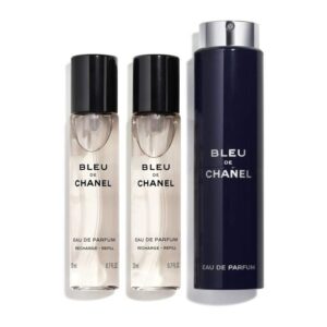 CHANEL Bleu De Eau De Parfum Travel Spray for Men 3 X 0.7 Oz, 2.1 Fl Oz, 3 pc set (purse spray)