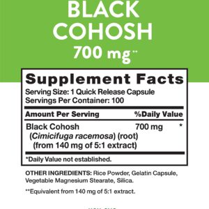 Nature's Truth Black Cohosh | 100 Capsules | Root Extract | Non-GMO, Gluten Free