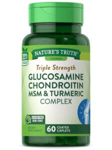 glucosamine chondroitin msm complex | 60 caplets | triple strength supplement with turmeric | non-gmo and gluten free supplement | by nature's truth