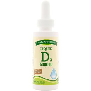 liquid vitamin d3 5000 iu | 2 fl oz | non-gmo, gluten free supplement | by nature's truth