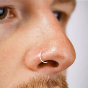 22 Gauge (0.6mm) - 6mm Diameter 925 Sterling Silver Seamless Continuous Tiny Hoop Nose Ring Piercing Body Jewelry