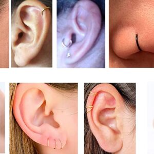 22 Gauge (0.6mm) - 6mm Diameter 925 Sterling Silver Seamless Continuous Tiny Hoop Nose Ring Piercing Body Jewelry