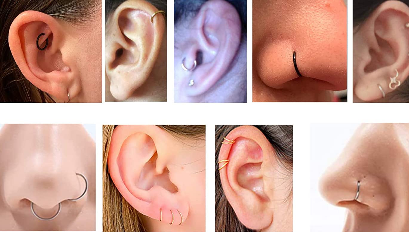 22 Gauge (0.6mm) - 6mm Diameter 925 Sterling Silver Seamless Continuous Tiny Hoop Nose Ring Piercing Body Jewelry