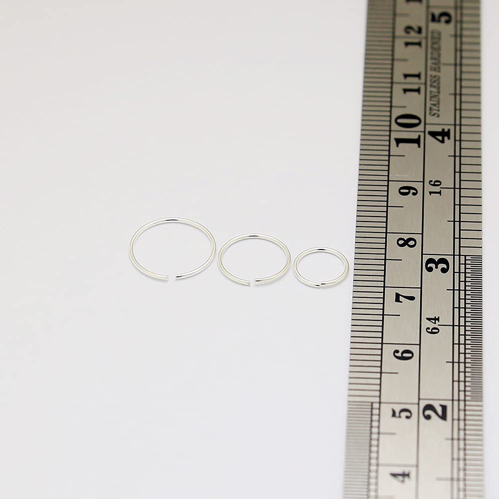 22 Gauge (0.6mm) - 6mm Diameter 925 Sterling Silver Seamless Continuous Tiny Hoop Nose Ring Piercing Body Jewelry