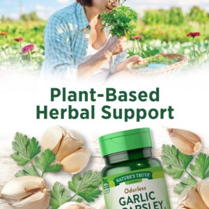 Nature's Truth Odorless Garlic and Parsley | 1200mg | 100 Softgel Capsules | Non-GMO & Gluten Free Extract Supplement