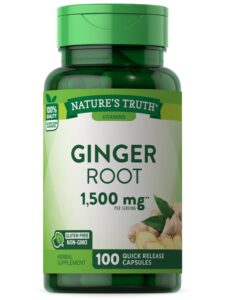 nature's truth ginger root capsules | 1,500mg | 100 count | non-gmo and gluten free supplement | from ginger root extract