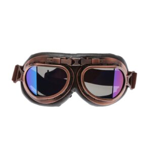 muxsam vintage motorcycle goggles, atv motocross goggles, dirt bike racing riding off road scooter glasses, windproof dustproof eyewear for adults men women, copper frame colorful lens