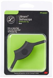 3m littmann stethoscope identification tag, black, 40007