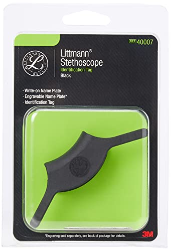 3M Littmann Stethoscope Identification Tag, Black, 40007