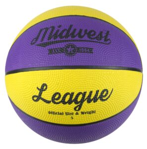 nd sports midwest unisex's league basketball, yellow/purple, size 5